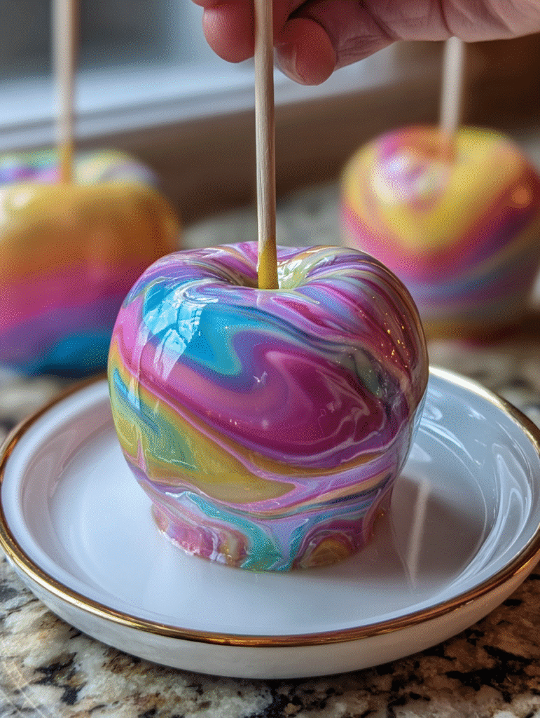 rainbow candy apples