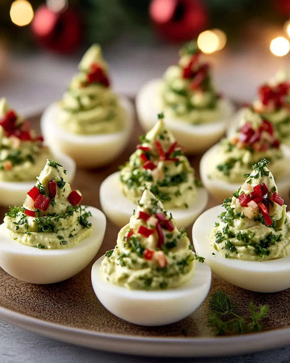 Christmas Tree Deviled Eggs